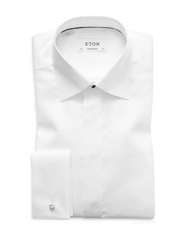 Eton Contemporary Fit Diamond Weave Tuxedo Shirt