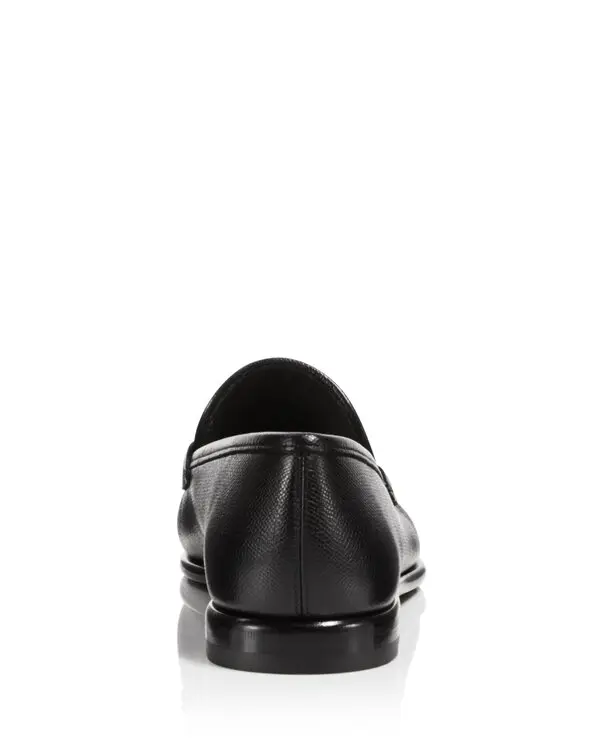 FERRAGAMO Gancini Crown Bit Leather Loafers