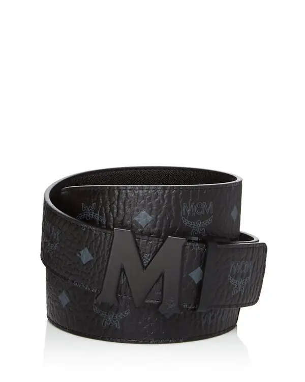 Mcm Reversible Signature Belt - Black