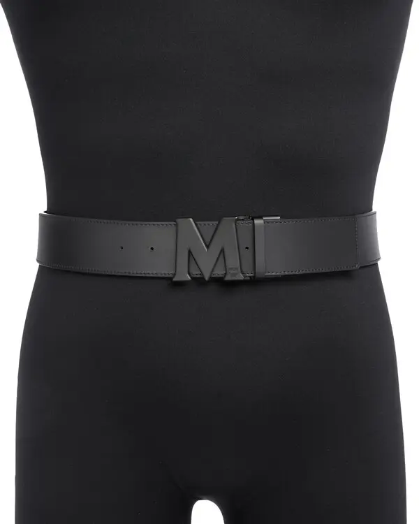 Mcm Reversible Signature Belt - Black