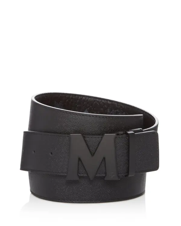 Mcm Reversible Signature Belt - Black