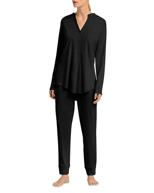 Hanro Pure Essence Pajama Set - Black