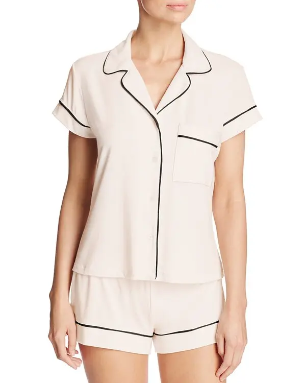 Eberjey Gisele Shortie Short Set - Sorbet Pink/black