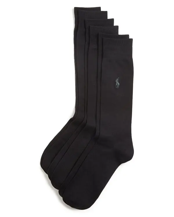 Polo Ralph Lauren Solid Dress Socks Pack Of 3 - Black