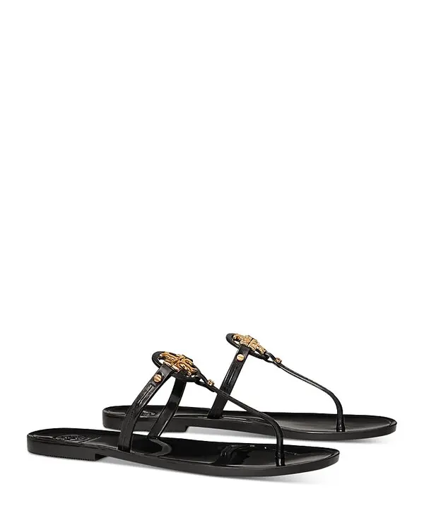 Tory Burch Mini Miller Jelly Thong Sandals - Black/gold