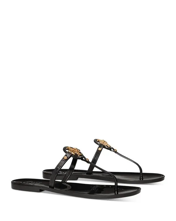 Tory Burch Mini Miller Jelly Thong Sandals - Black/gold