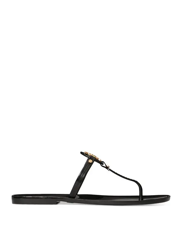 Tory Burch Mini Miller Jelly Thong Sandals - Black/gold