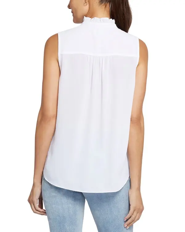 NYDJ Sleeveless Ruffled Top - Optic White