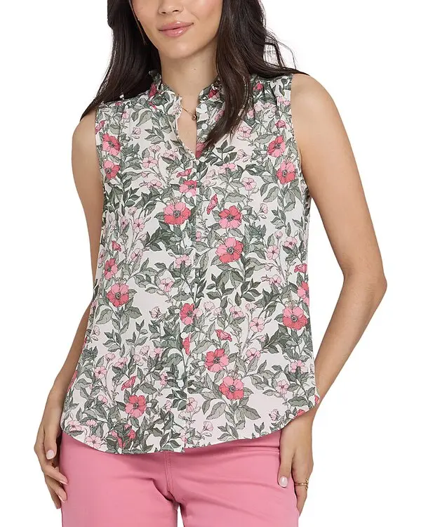 NYDJ Sleeveless Ruffled Top - Primrose Garden