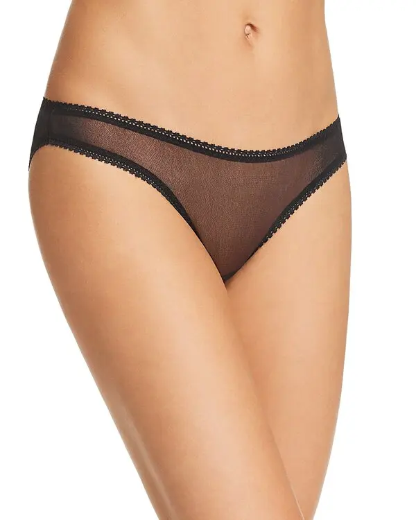 ON GOSSAMER Mesh Hip Bikini - Black