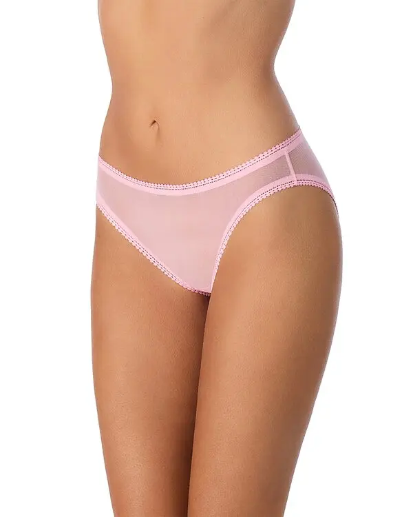 ON GOSSAMER Mesh Hip Bikini - Pink Peony