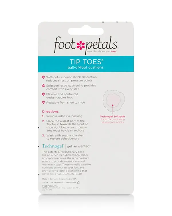 FOOT PETALS Technogel With Softspots Tip Toes Cushions