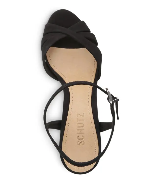 Schutz Keefa High-heel Platform Sandals - Black Suede