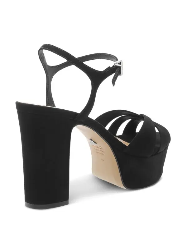 Schutz Keefa High-heel Platform Sandals - Black Suede