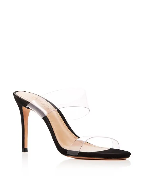 Schutz Ariella High-heel Slide Sandals - Black/transparent