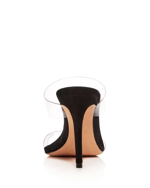 Schutz Ariella High-heel Slide Sandals - Black/transparent