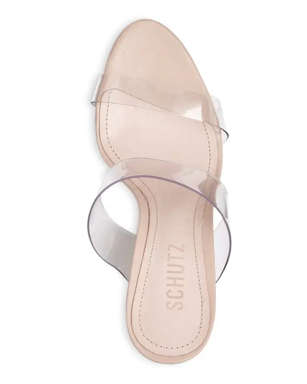 Schutz Ariella High-heel Slide Sandals - Transparent