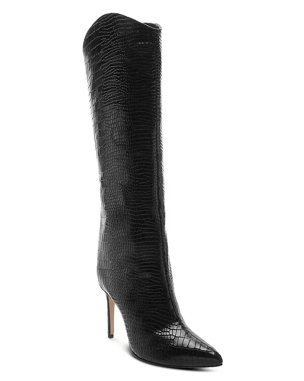 Schutz Maryana Snake-embossed High-heel Boots