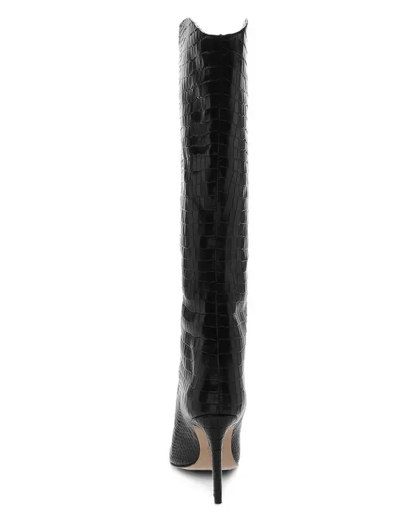 Schutz Maryana Snake-embossed High-heel Boots