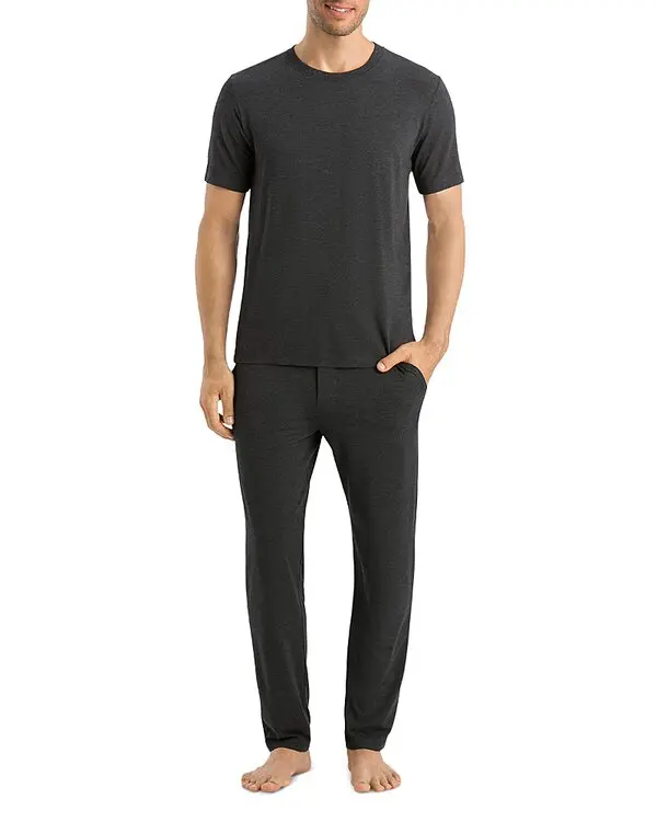 Hanro Regular Fit Drawstring Pants - Stone Melange