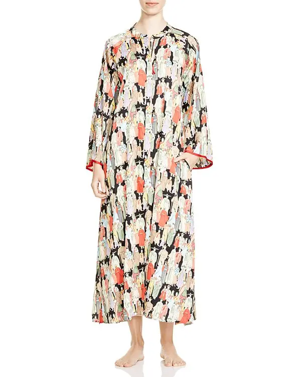 Natori Dynasty Printed Caftan - Black