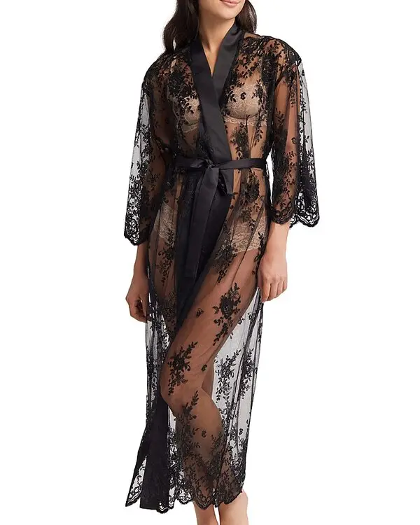 Rya Collection Darling Lace Robe - Black