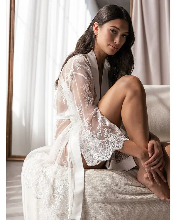 Rya Collection Darling Lace Robe - Ivory