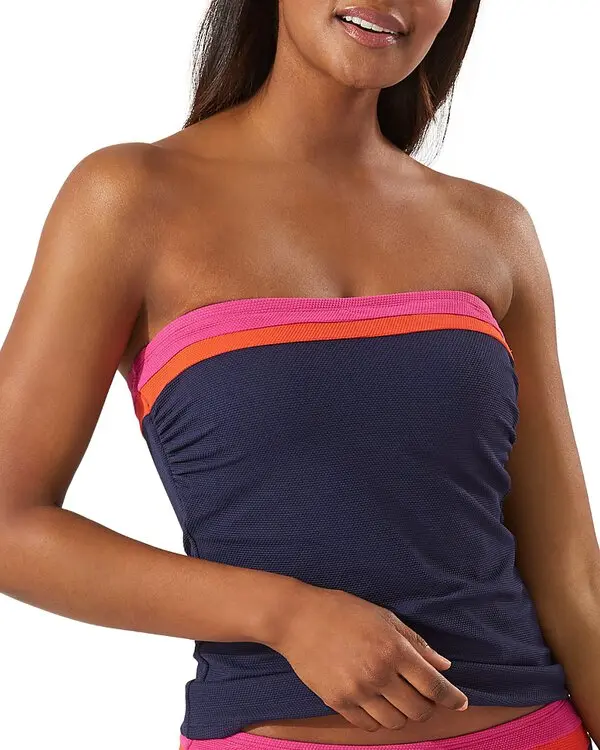 Tommy Bahama Island Cays Color Block Bandeau Tankini Top - Passion Pink