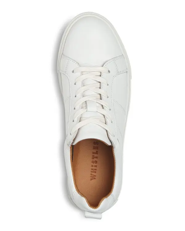 Whistles Koki Lace Up Leather Sneakers White Editorialist