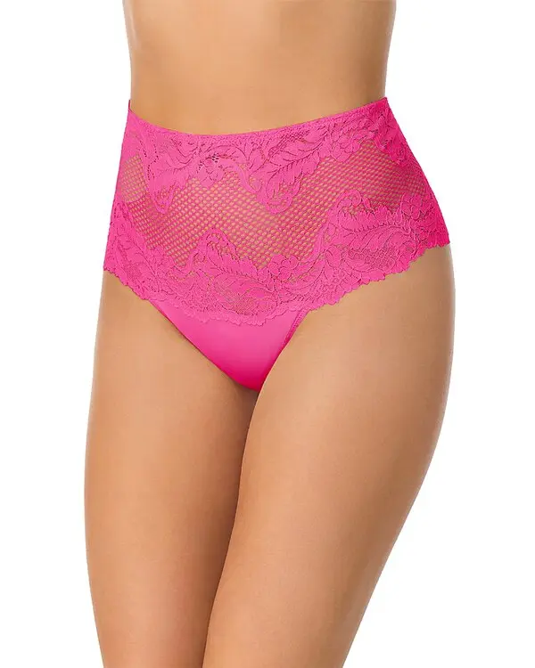Le Mystère Lace Allure High Waist Thong - Azalea