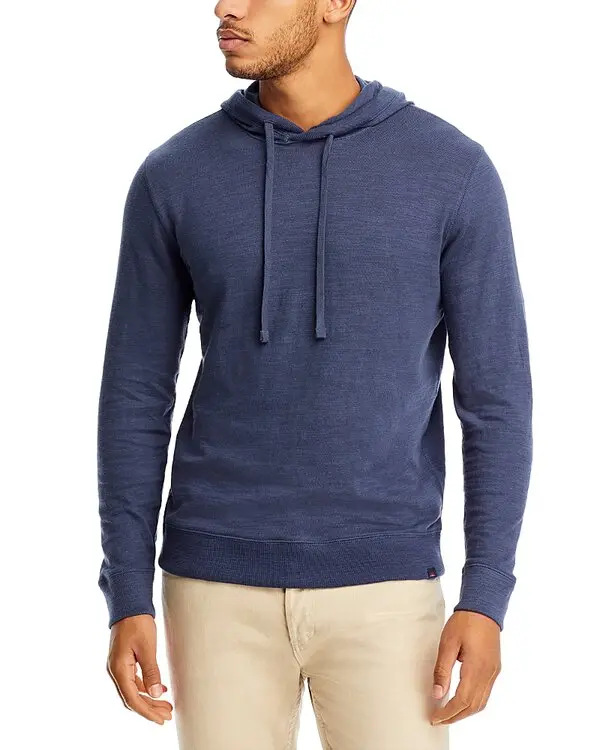 Faherty Brand Slub Cotton Hoodie - Blue Night