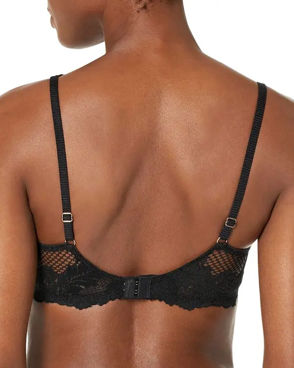Le Mystère Lace Allure Unlined Underwire Demi Bra - Black