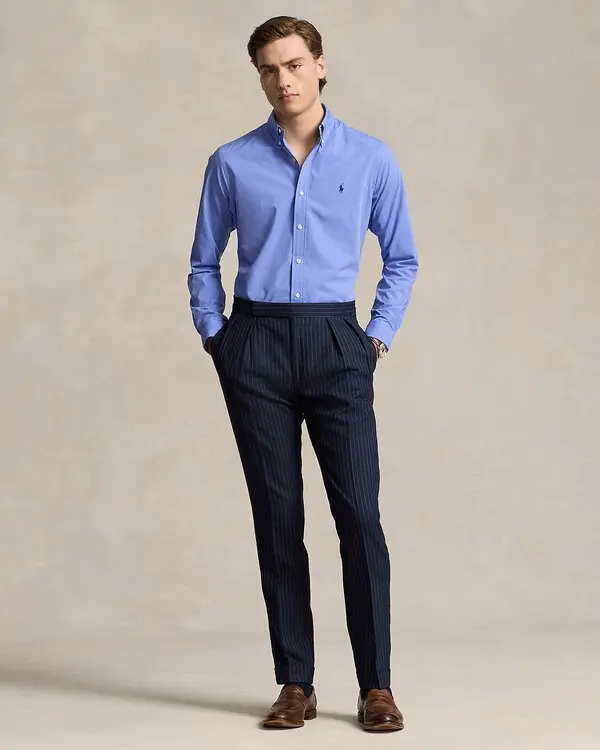 Polo Ralph Lauren Cotton Poplin Classic Fit Button Down Shirt - Solid Blue