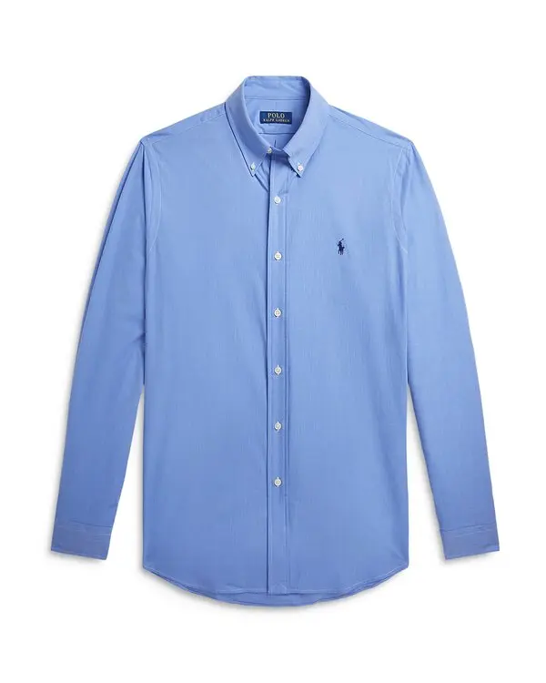 Polo Ralph Lauren Cotton Poplin Classic Fit Button Down Shirt - Solid Blue