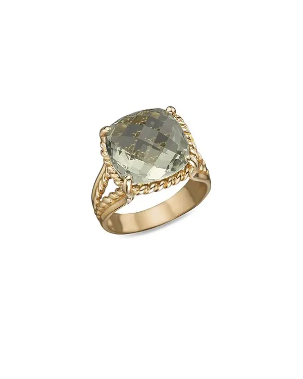 Bloomingdale'S 14k Yellow Gold Prasiolite Ring - Green/gold