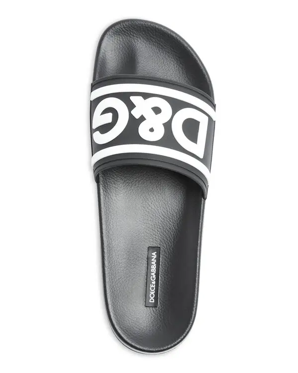 Dolce & Gabbana Saint Barth Logo Slides - Black/white