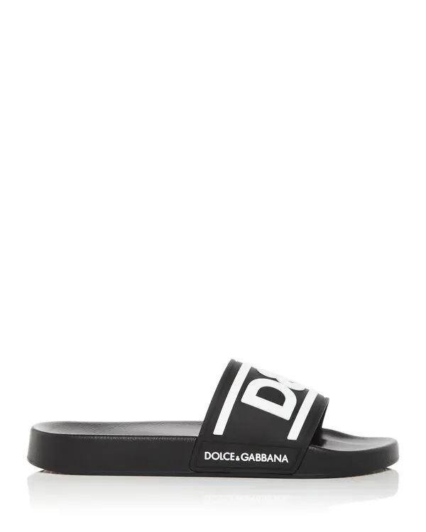 Dolce & Gabbana Saint Barth Logo Slides - Black/white