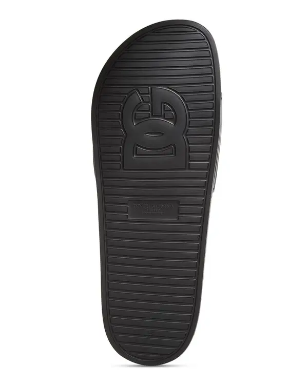 Dolce & Gabbana Saint Barth Logo Slides - Black/white