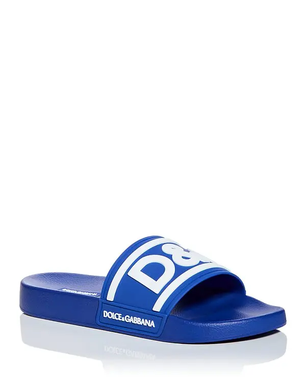 Dolce & Gabbana Saint Barth Logo Slides - Blue/white