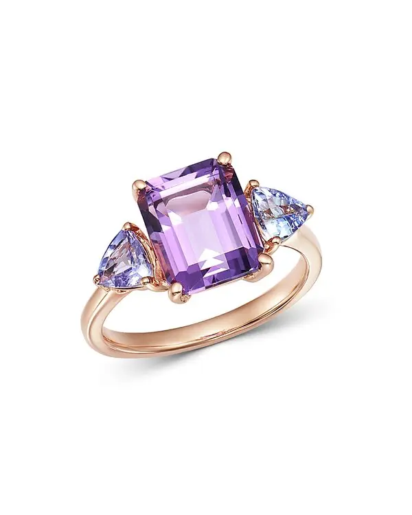 Bloomingdale'S Amethyst And Tanzanite Cocktail Ring - Multi/rose Gold