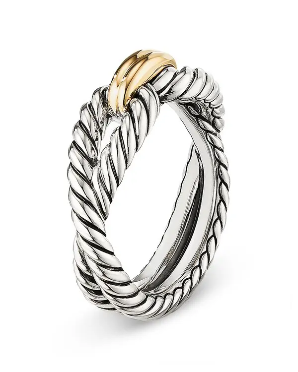 David Yurman Cable Loop Band Ring, 7mm - Gold/silver
