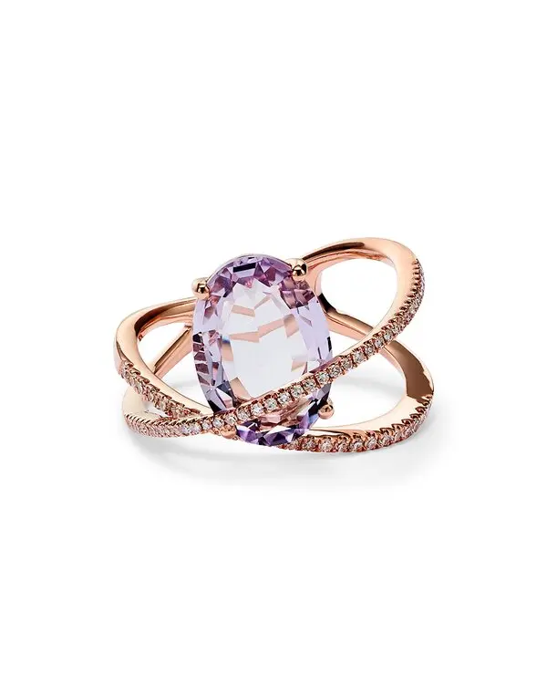 Bloomingdale'S Amethyst And Diamond Ring