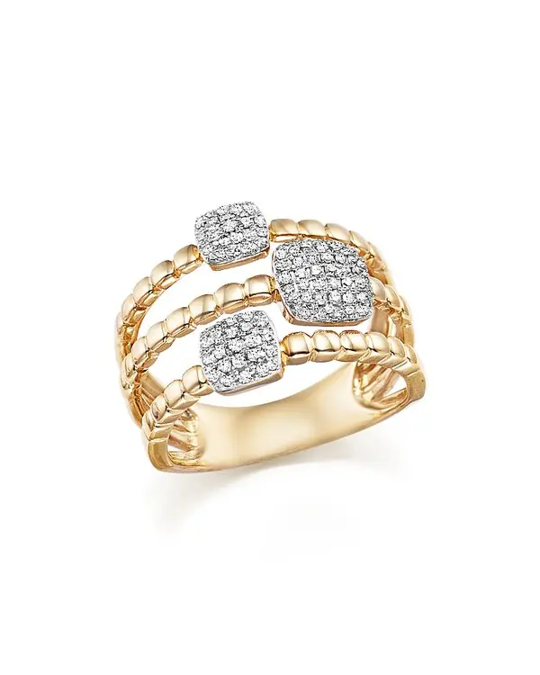 Bloomingdale'S Diamond Pave Beaded Band Ring - Yellow Gol