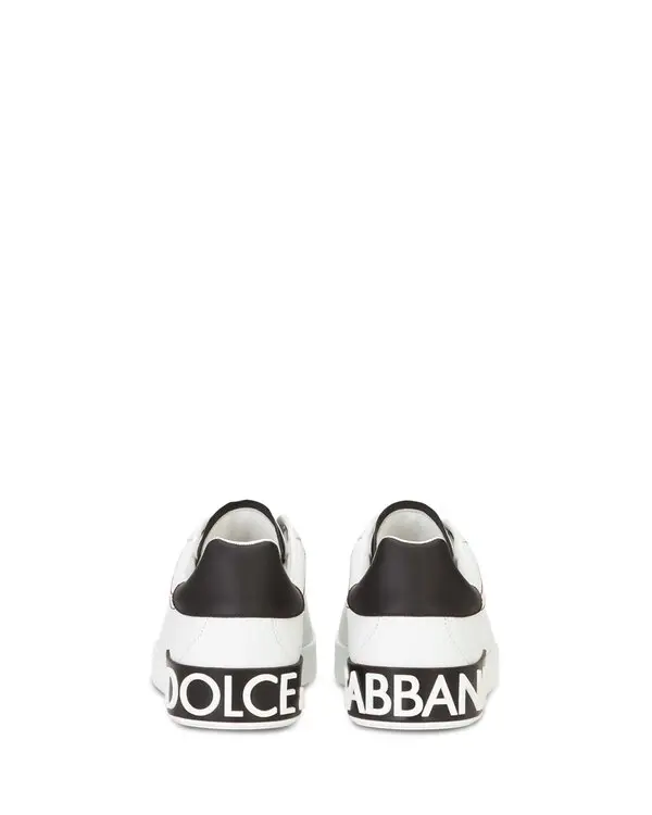 Dolce & Gabbana Portofino Lace Up Sneakers - White/black