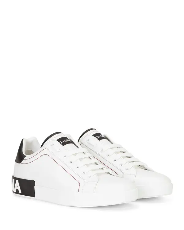 Dolce & Gabbana Portofino Lace Up Sneakers - White/black