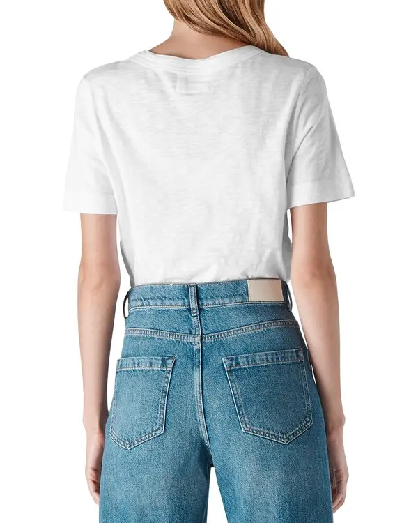 Whistles Rosa Double Trim Tee - White