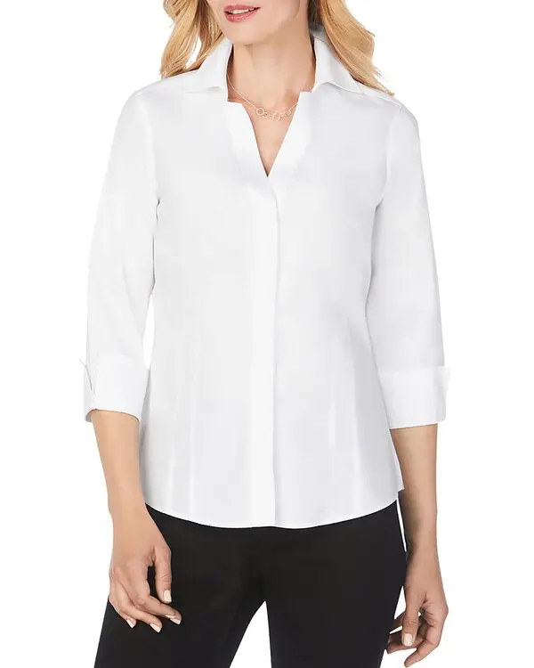 Foxcroft Taylor Non-iron Button-down Top - White