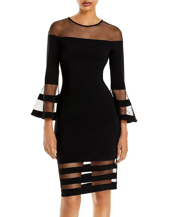 aqua formal black dress New $170 Aqua Women'S Black Velvet Smocked Long Sleeve Shift Dress Size M