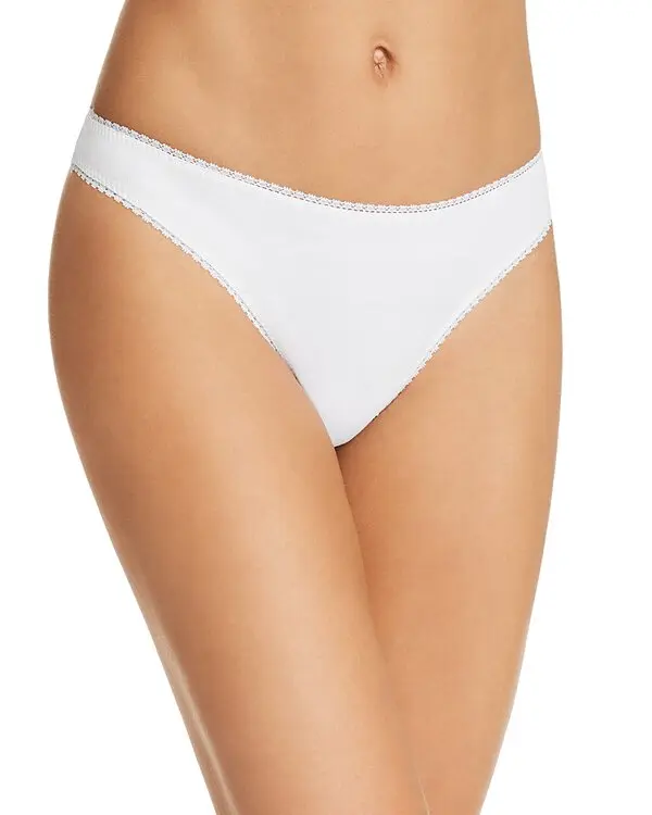 ON GOSSAMER Cabana Cotton Blend Stretch Hip G-string - White