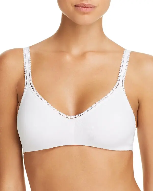 ON GOSSAMER Cabana Cotton Blend Stretch Bralette - White